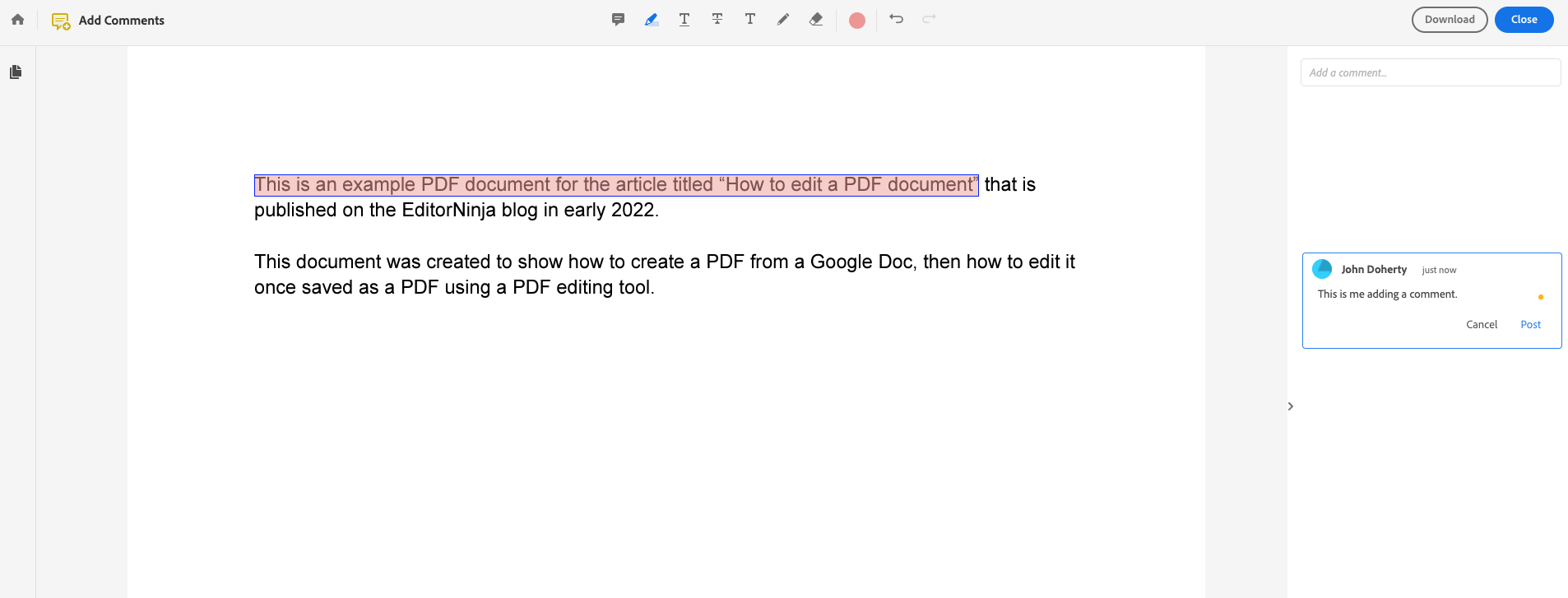 How to edit a PDF document - EditorNinja