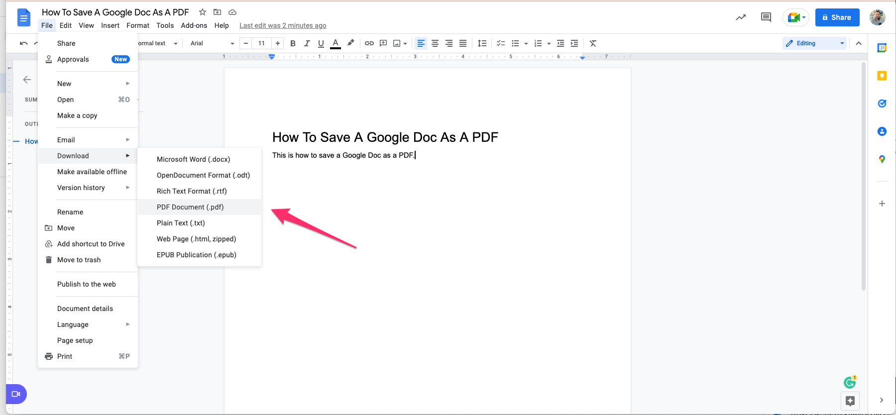 How To Save A Google Doc As A PDF - EditorNinja